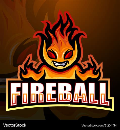 Fireball Mascot Esport Logo Design Royalty Free Vector Image