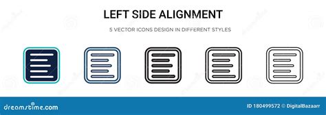 Left Side Alignment Icon In Filled Thin Line Outline And Stroke Style Vector Illustration Of
