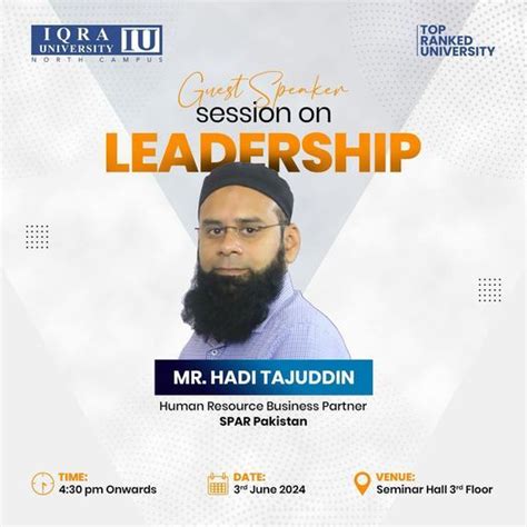 Muhammad Saim Malik On Linkedin Iqrauniversitynorthcampus Leadership Guestspeaker