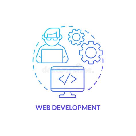 Web Development Blue Gradient Concept Icon Stock Vector Illustration