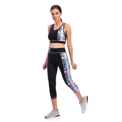 Broca Black Sports Bra And Leggings Set 1029 Youlya Sports Bra And