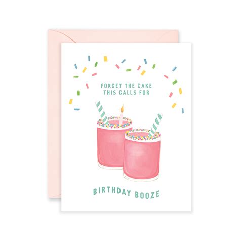 Birthday Booze Greeting Card Parchment Paper