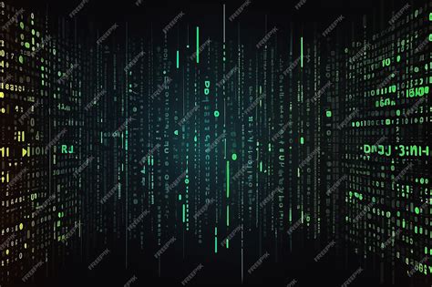 Vector Illustration Binary Code Dark Background Software Programming Concept Premium Ai
