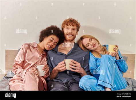 Open Relationship Concept Polygamy Redhead Man And Multicultural