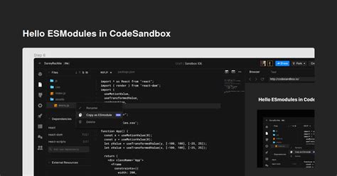 React Esmodules Preview Codesandbox