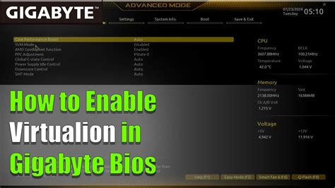 How To Enable Virtualization In Gigabyte Bios Youtube