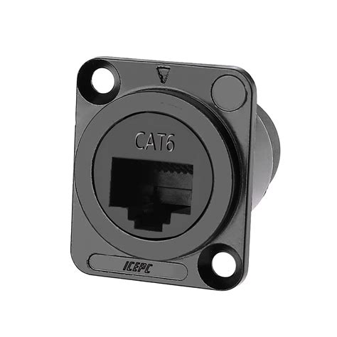 Buy Icepc Rj45 Cat6 Socket D Type Module Shielded Industrial Panel Bulkhead Female Female Feed