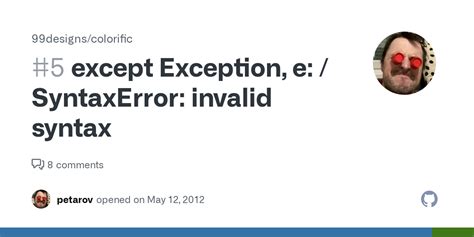 except exception e syntaxerror invalid syntax · issue 5