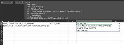 Excel Find And Count Unique Values In Dimensional Array Stack Overflow