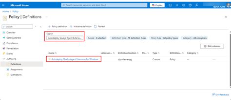 deploy qualys cloud agent for windows vms via azure deployment policy