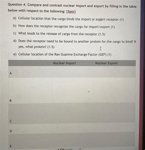 [solved] question 4 compare and contrast nuclear import a