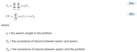 Covariance Formula Of Portfolio
