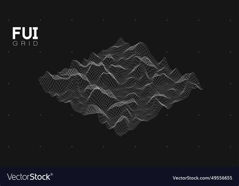 Fui Gui 3d Landscape Scan Grid Abstract Royalty Free Vector