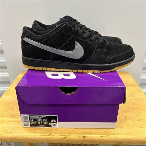 Nike Sb Dunk Low Fog Sz 11 Bq6817 010 Black Grey Gum Authentic New