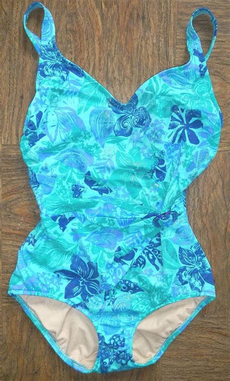 One Piece Swimsuit Bathing Suit Sparkle Floral Wrap D Gem