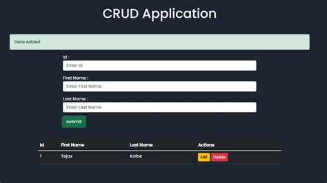 github tejashkalbe crud application