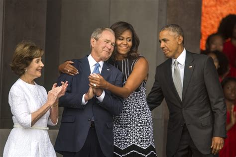 Michelle Obama George W Bush Share A Moment At The National Museum Of
