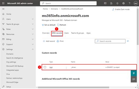 Add Dkim And Dmarc For Domain In Microsoft 365 O365info