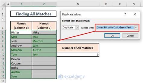 Excel Count Matches In Two Columns 4 Easy Ways Exceldemy