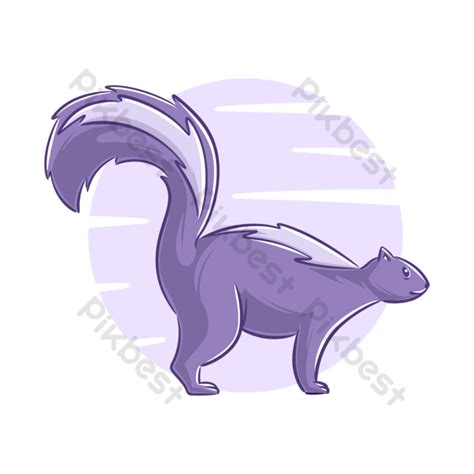 벡터 손으로 그린 스컹크 만화 캐릭터 일러스트 Png Ai 무료 다운로드 Pikbest