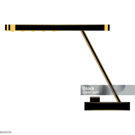 로컬 조명 휴대용 램프테이블 램프 직사각형 램프 하우징 얇은 스탠드 집과 사무실 내부의 조명 램프 쉐이드 디자인 현대적인 세련된 인테리어 벡터 아이콘 평면 격리 가구에 대한