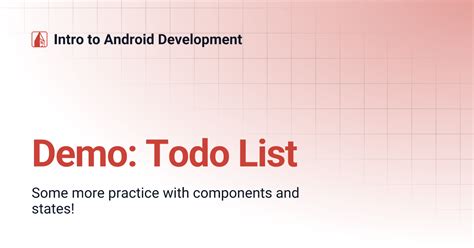 Demo Todo List Intro To Android Development