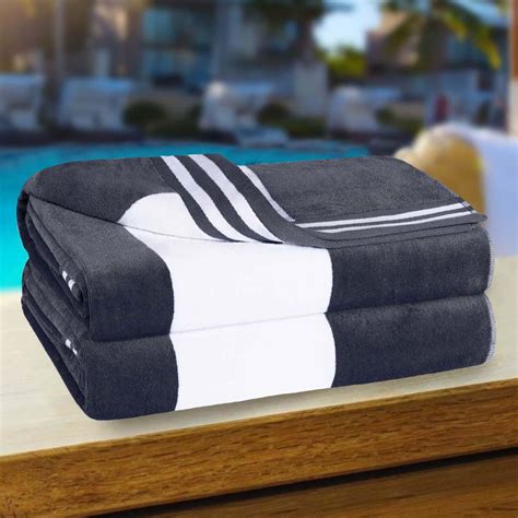 Cabana Stripe Oversized Cotton Beach Towel Set Of 2 4 Or 6 Piece