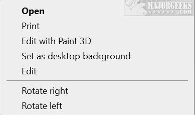 How To Remove Rotate Left And Right From The Context Menu In Windows 10