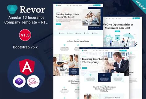 Revor Angular 13 Insurance Services Agency Template Envytheme