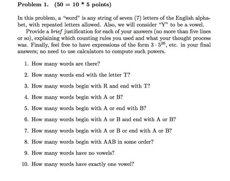 Solved In This Problem A Word Is Any String Of Seven 7 Chegg Com