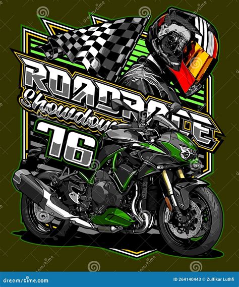 Naked Bike And Biker Stock Vector Illustration Of Font