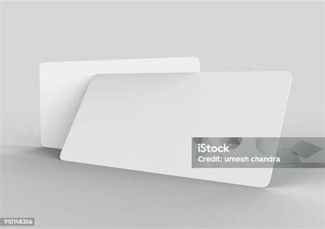 회색 배경 템플릿 빈 흰색 빈 둥근된 모서리 선물 바우처 카드를 비웃는 다 그래픽 디자인 또는 프레 젠 테이 션 3d 렌더링 그림 쿠폰에 대한 스톡 사진 및 기타 이미지