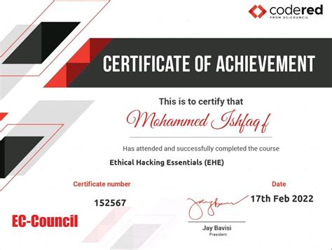 Mohammed Ishfaq F On Linkedin Ethicalhacking Cybersecurity Eccouncil