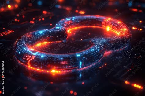 Isometric Devops Infinity Loop Visualization Interconnected Microservices Flowing Data Streams