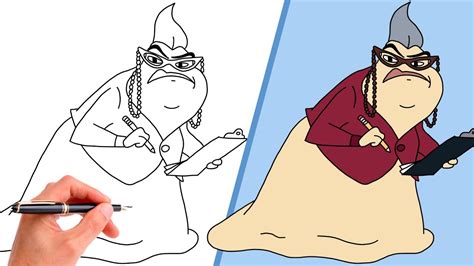 How To Draw Roz From Monsters Inc Super Easy Disney Drawing Youtube