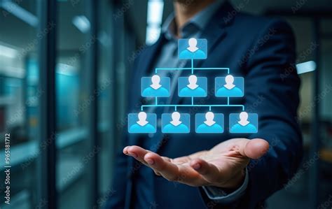 Organization Chart With Hierarchy Structure Of Teams And Employees In Company Business Process