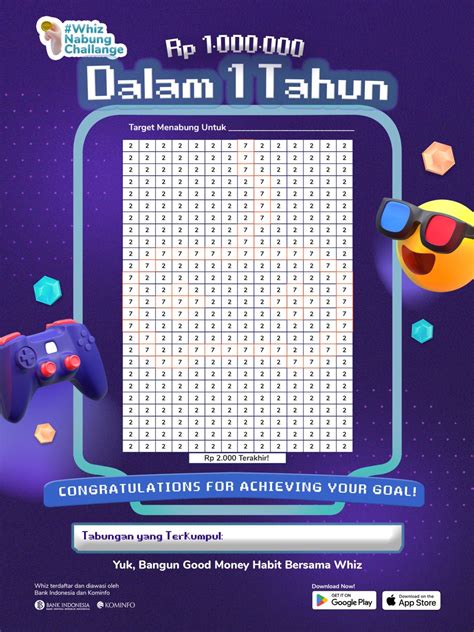 Whiz Nabung Challenge Template Nabung Aesthetic Gratis Whiz