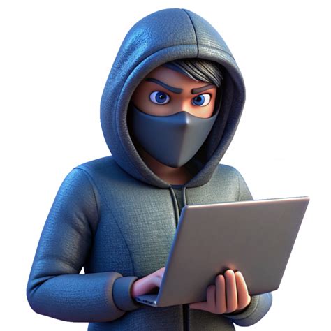 Hooded Hacker With Mask Typing On Computer 51869000 Png
