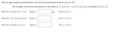 solved find the appropriate parametrization for the given