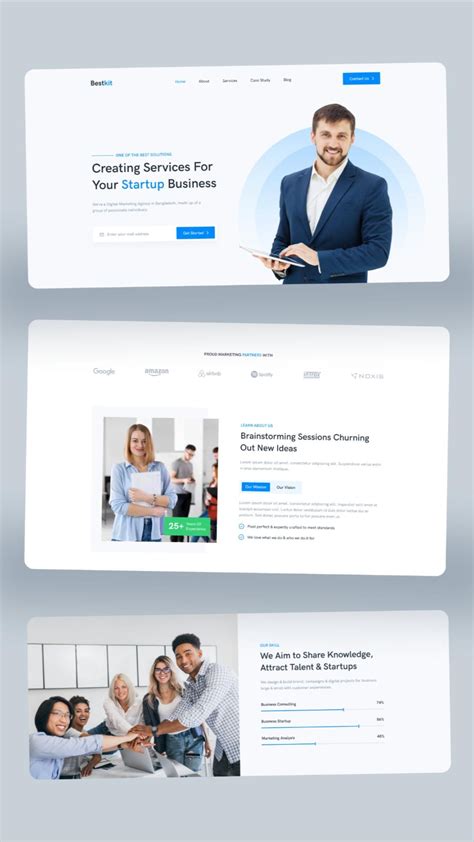 Bestkit Startup Company Landing Page Ui Design Bestkit Templatecookie Artofit
