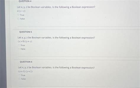 Solved Let Xyz Be Boolean Variables Is The Following A