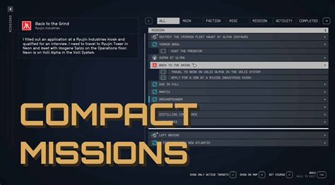 Compact Mission UI Starfield Mod Download