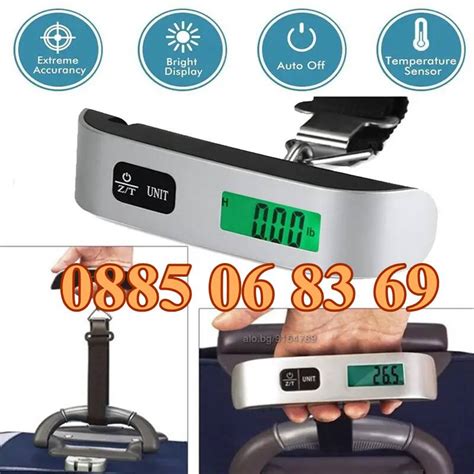 Ръчен кантар до 50 кг с Lcd дисплей преносима везна за багаж Везни кантари Варна Ръч