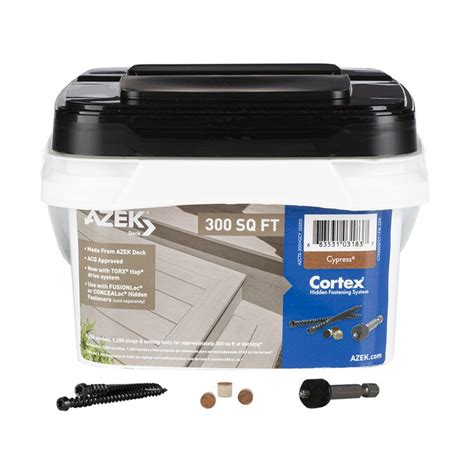 Timbertech Cortex Azek Vintage 300 Sq Ft Coverage Cypress Self Drilling Concealed Screw Hidden