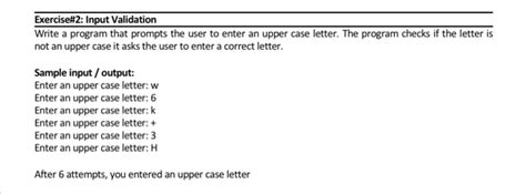 Solved Exercise Input Validation Write A Program That Chegg