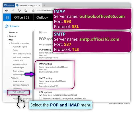 Imap Smtp Outlook Configure Outlook To Access Office 365 Mailbox Using Imap And Smtp
