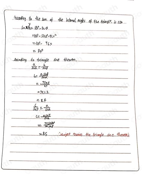 Solved Solve For The Remaining Sides And Angles If Possible If Not Answer Dne In All Answer