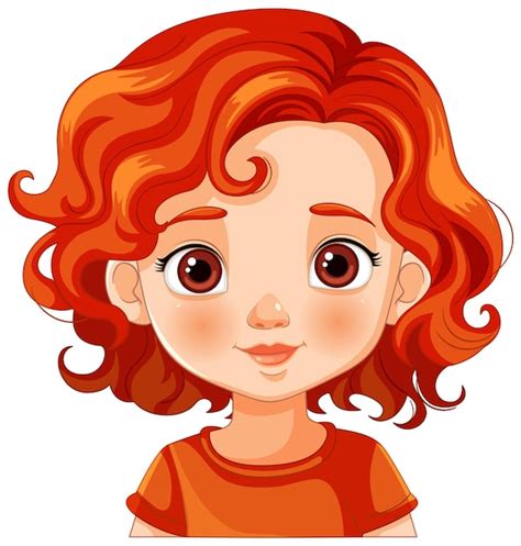 Ritratto Animato Di Una Ragazza Rossa Allegra Vettore Gratis