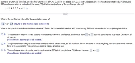 Solved Samples Of Dna Are Collected And The Four Dna Bases