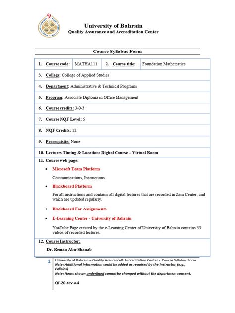 Syllabus Maths111 2023 2024 Sem Ii Updated Pdf Matrix Mathematics Logarithm